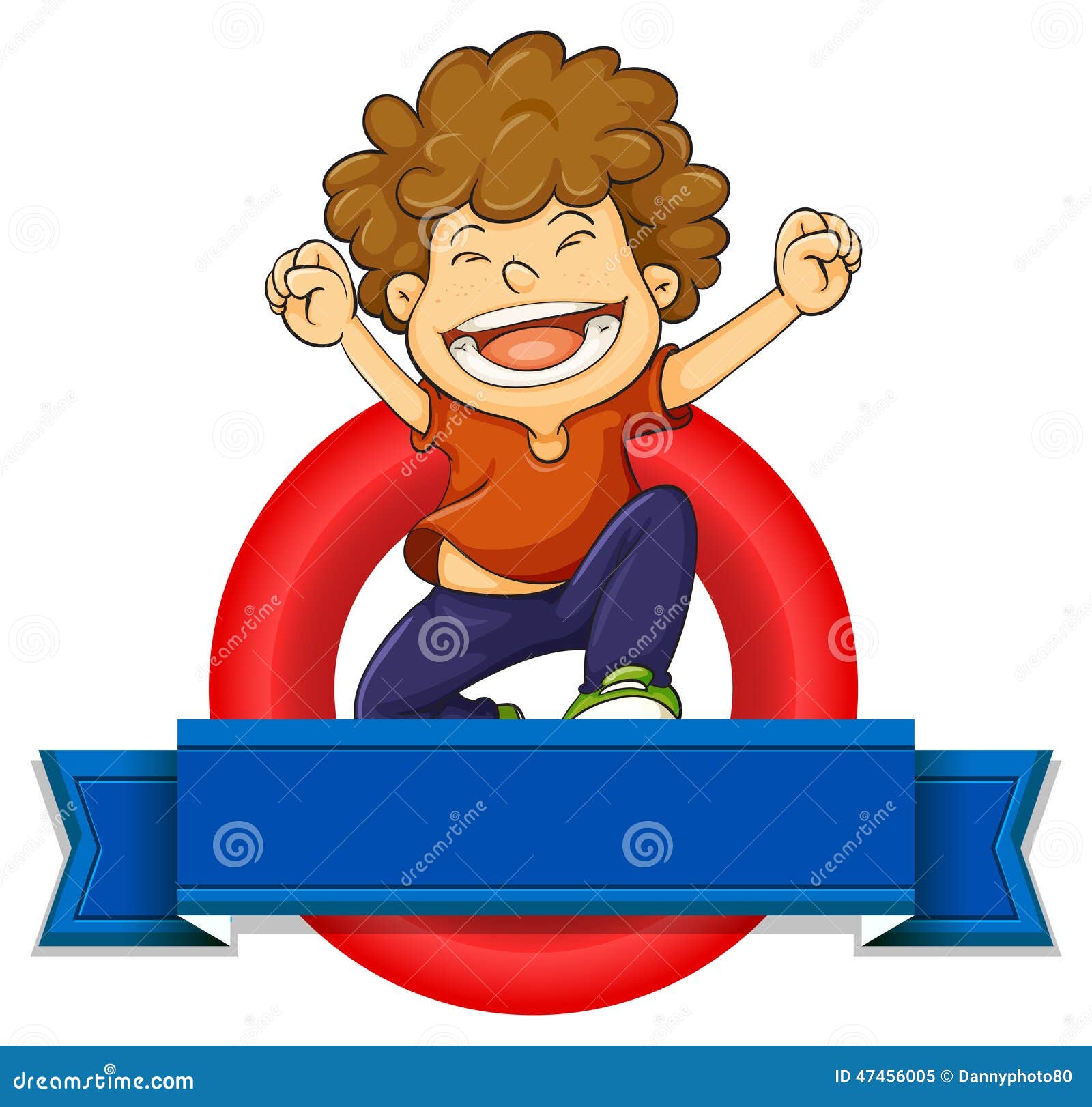 An Empty Label with a Happy Boy Stock Vector - Illustration of clipart ...