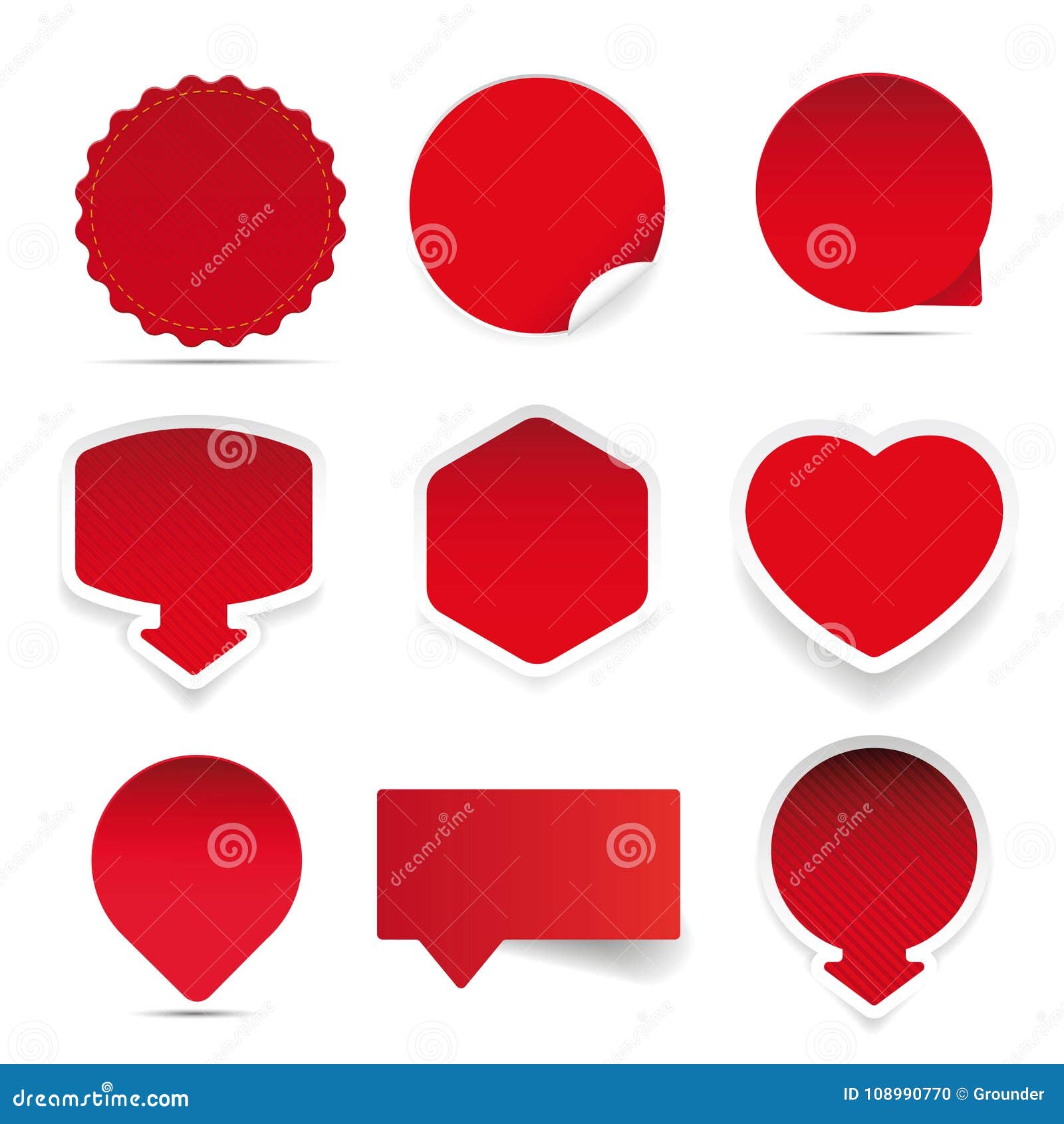 Empty label red sticker stock vector. Illustration of sticker - 108990770
