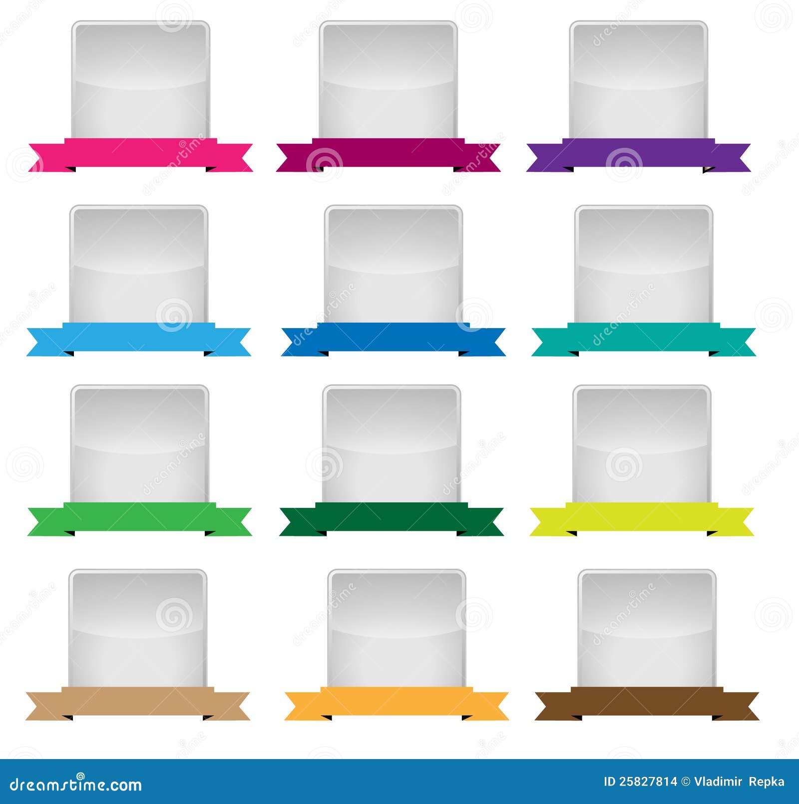 Empty Label Set with Cored Ribbons Stock Vector - Illustration of price ...