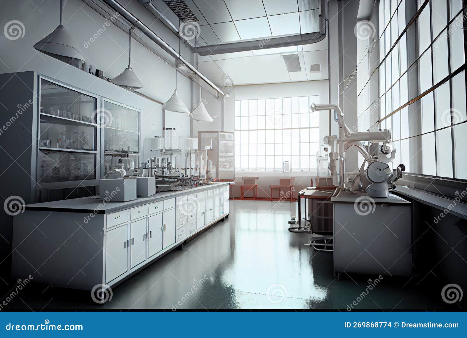 Empty Laboratory Background Stock Illustration - Illustration of ...