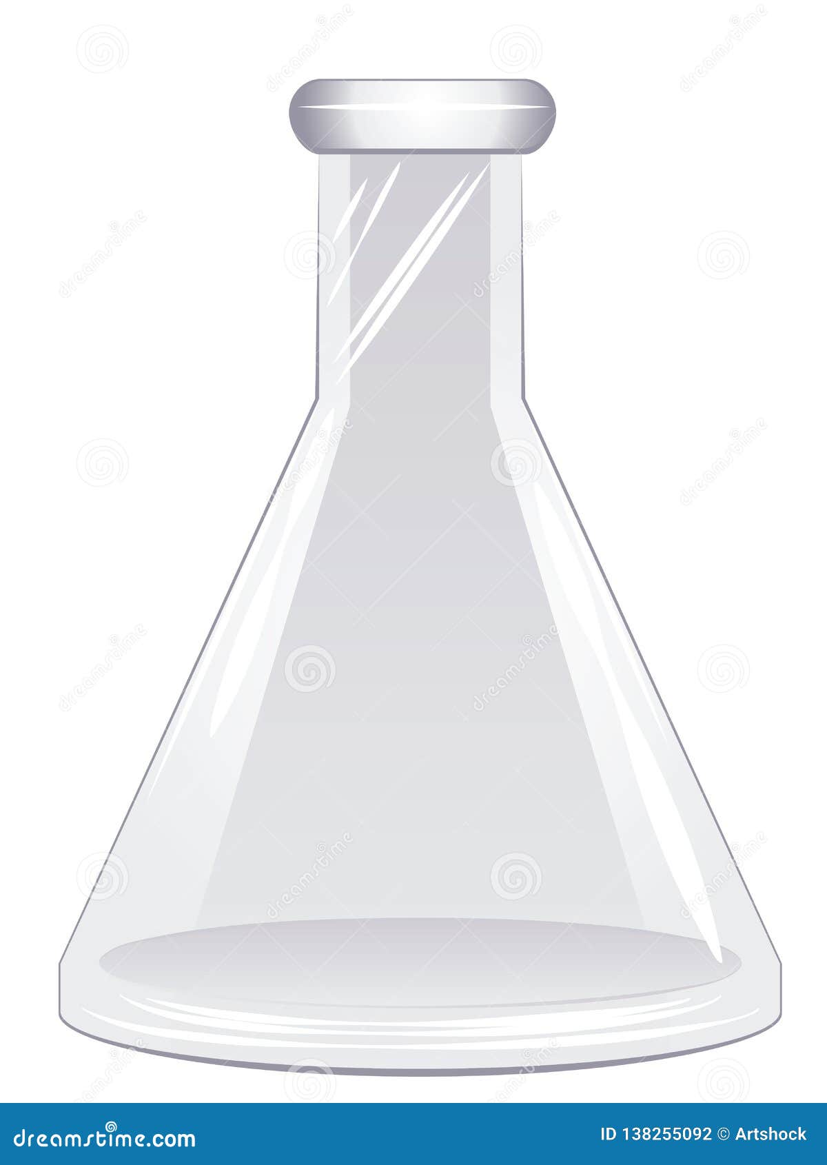 Empty laboratory flask stock vector. Illustration of instrument - 138255092