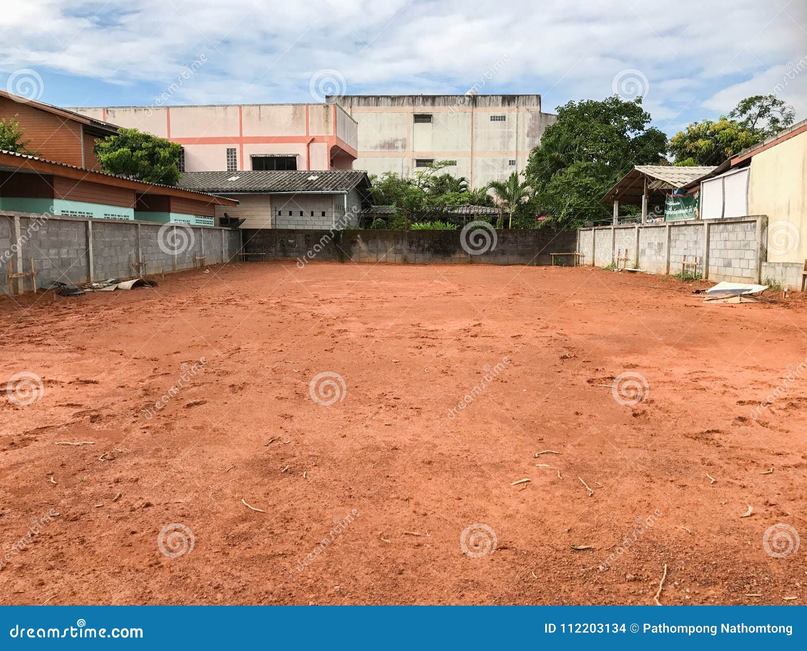 Empty Land and Wall for Construction Stock Photo - Image of natural ...