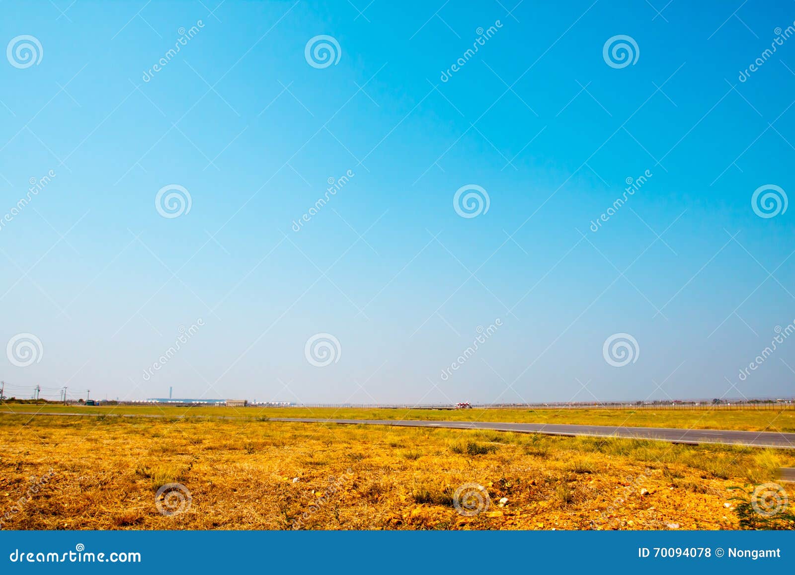 Empty Landscape Natural Desert with Blue Sky Background Stock Photo ...