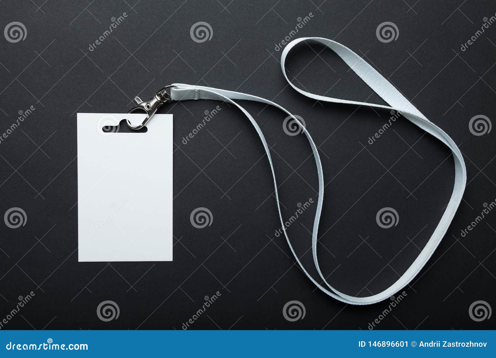 Empty Lanyard and Badge Mockup Blank, Space for Text Stock Image ...
