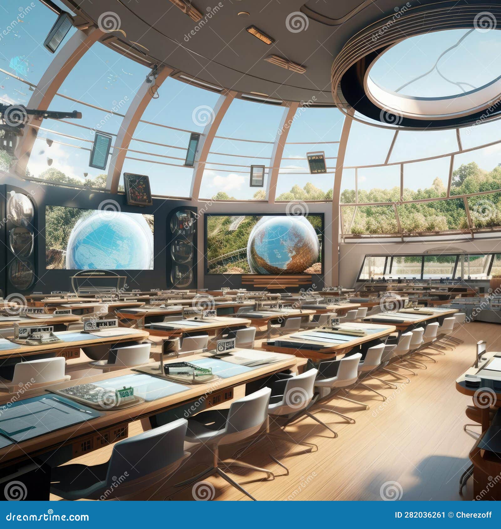 The Classroom of the Future, Empty Stock Illustration - Illustration of ...