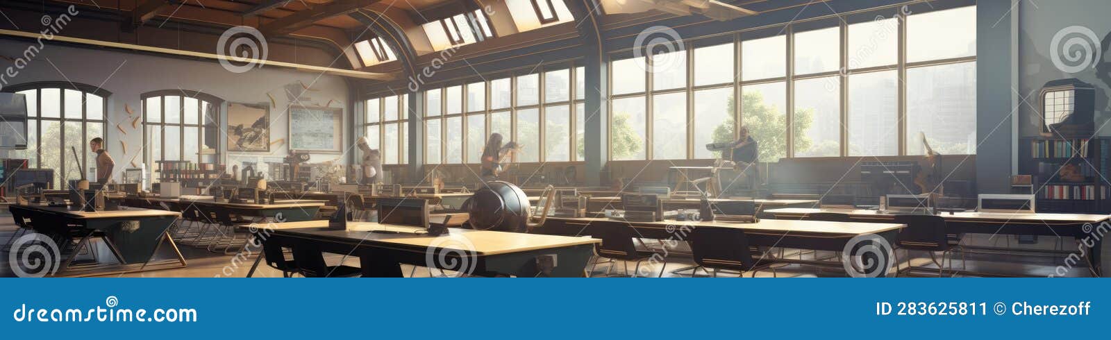 The Classroom of the Future, Empty Stock Illustration - Illustration of ...