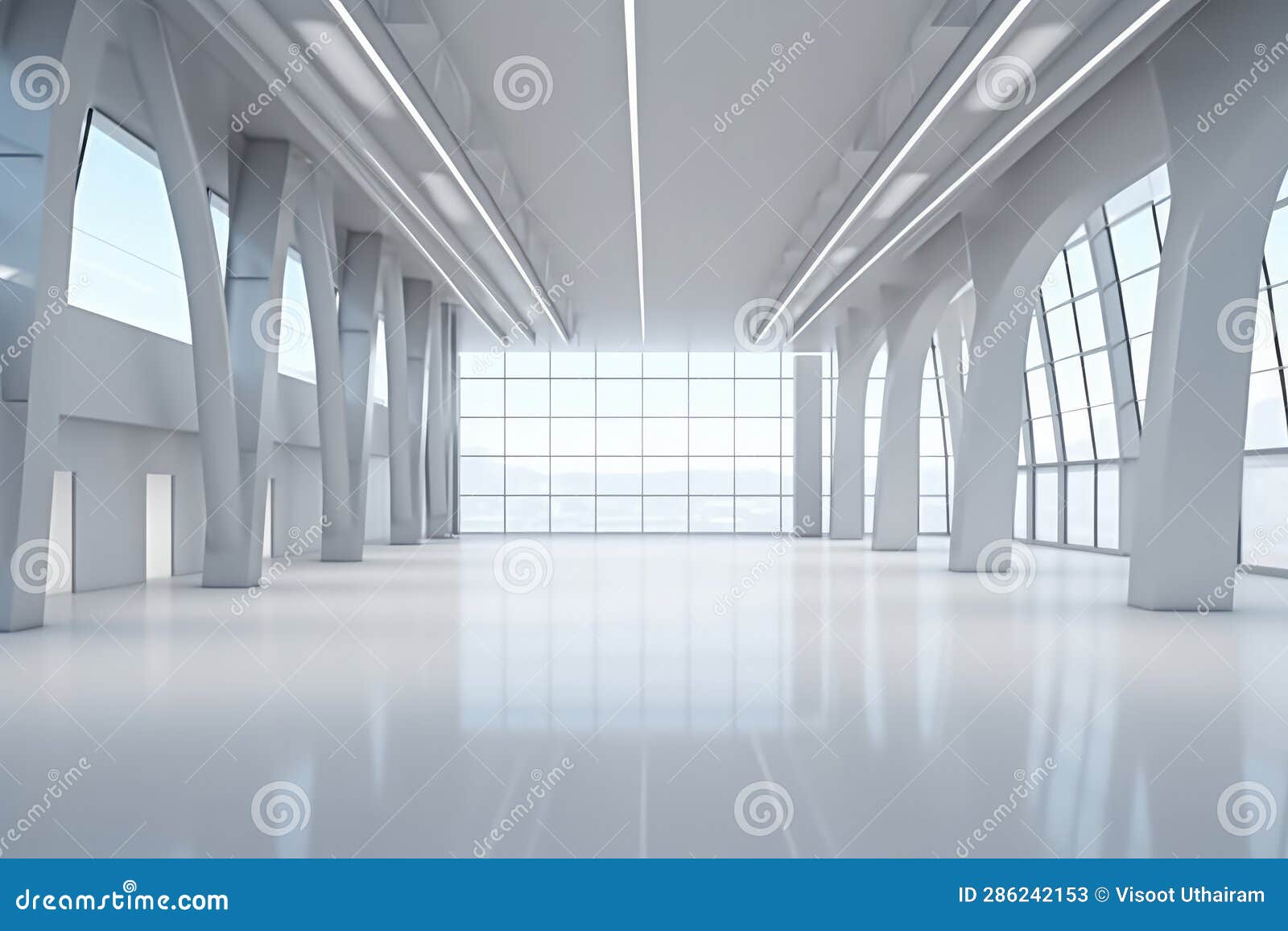 The Empty Large Hall, Modern Interior Design Background Stock ...