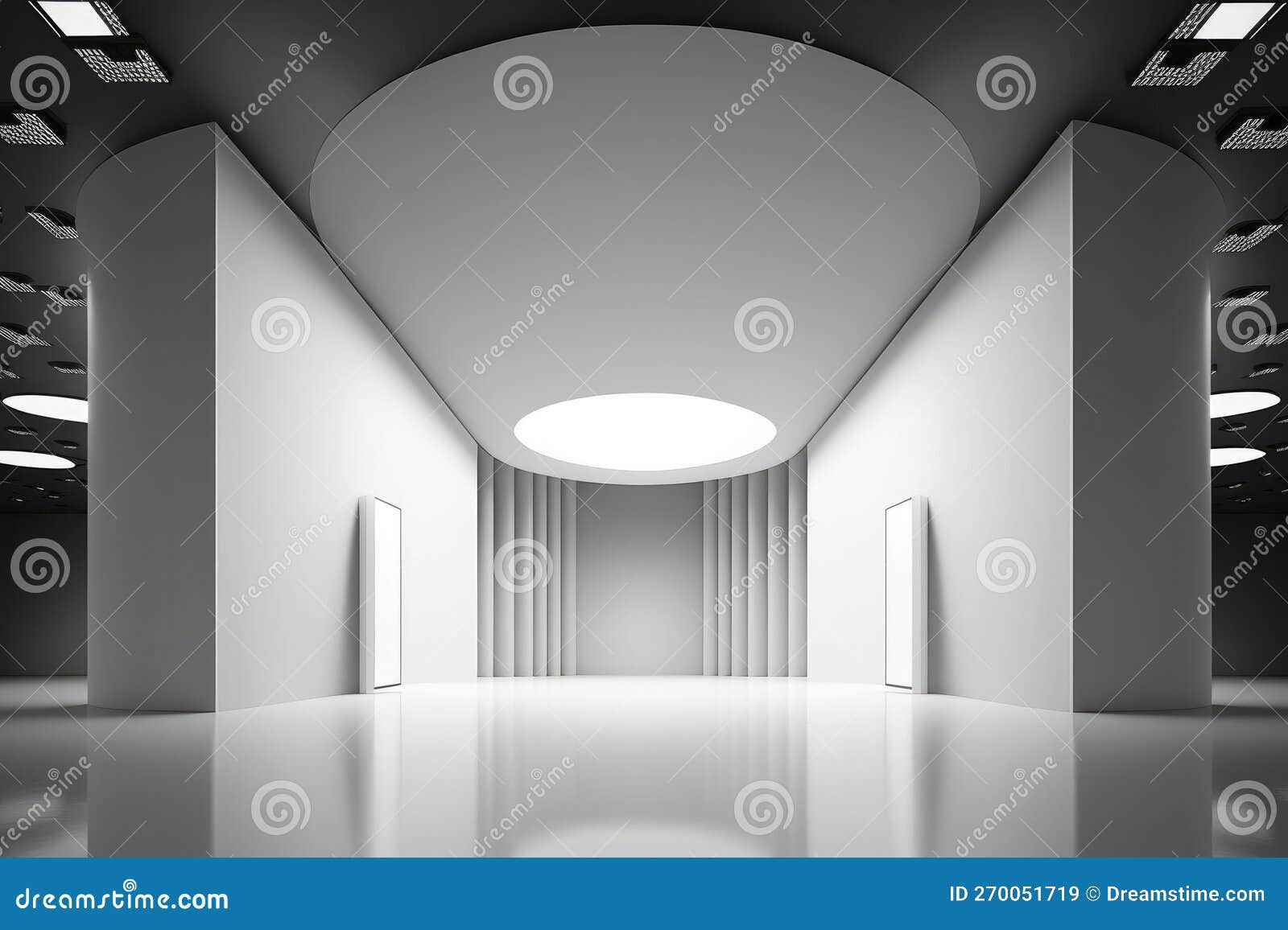 Empty Large White Scene in Exhibition Hall for Your Presentation Design ...