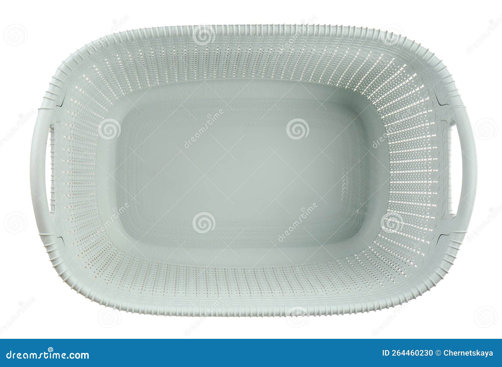 Empty Laundry Basket Isolated on White, Top View Stock Photo - Image of ...