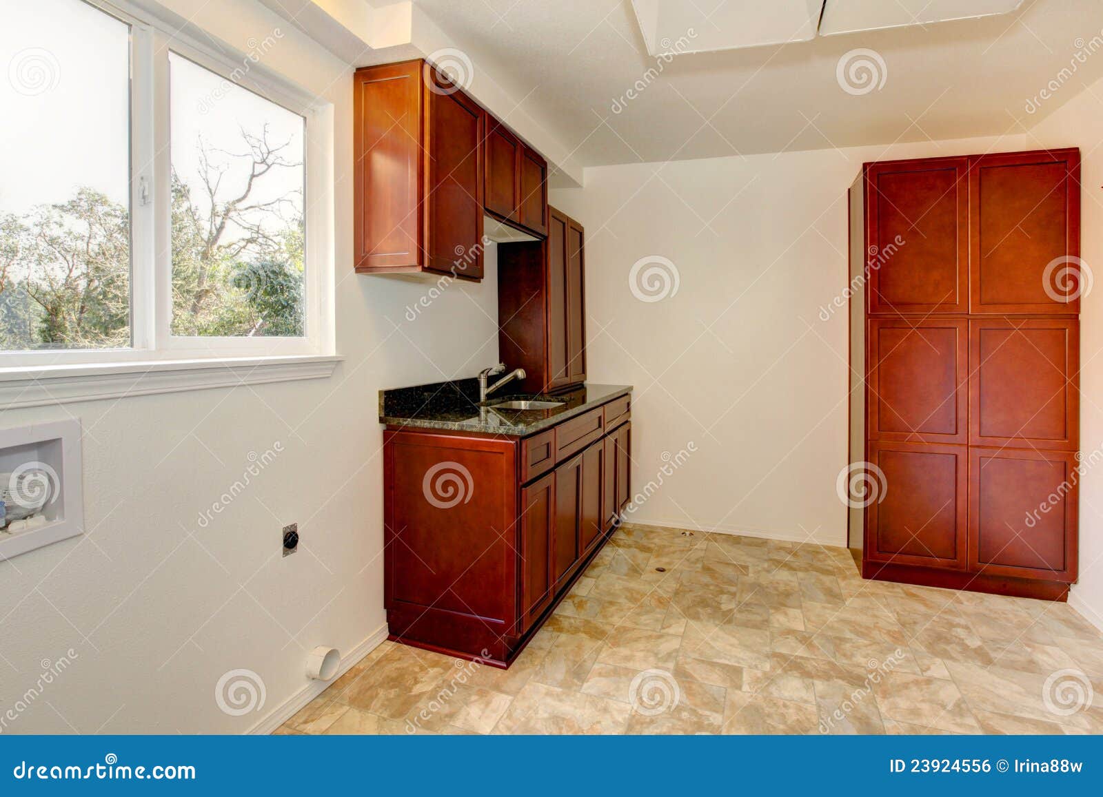Empty Laundry Room Interior. Stock Photo - Image of designer, building ...