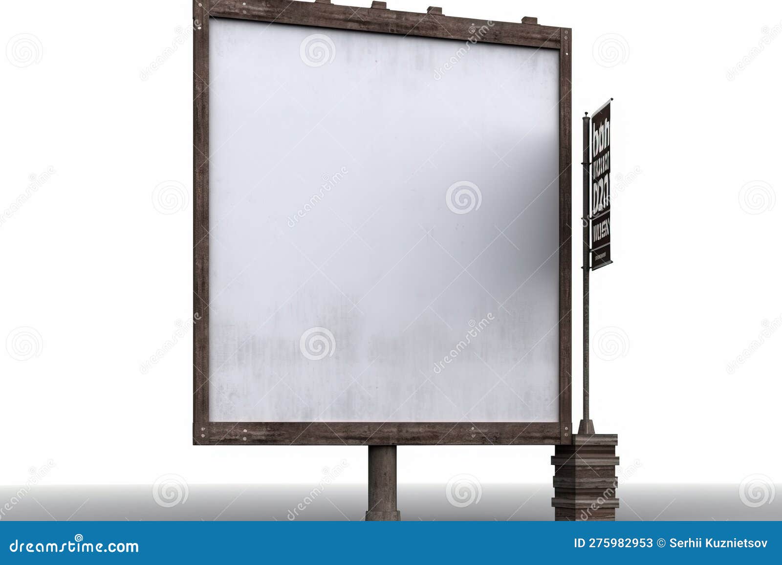 Empty Layout Advertising Billboard on the City Street, White Background ...