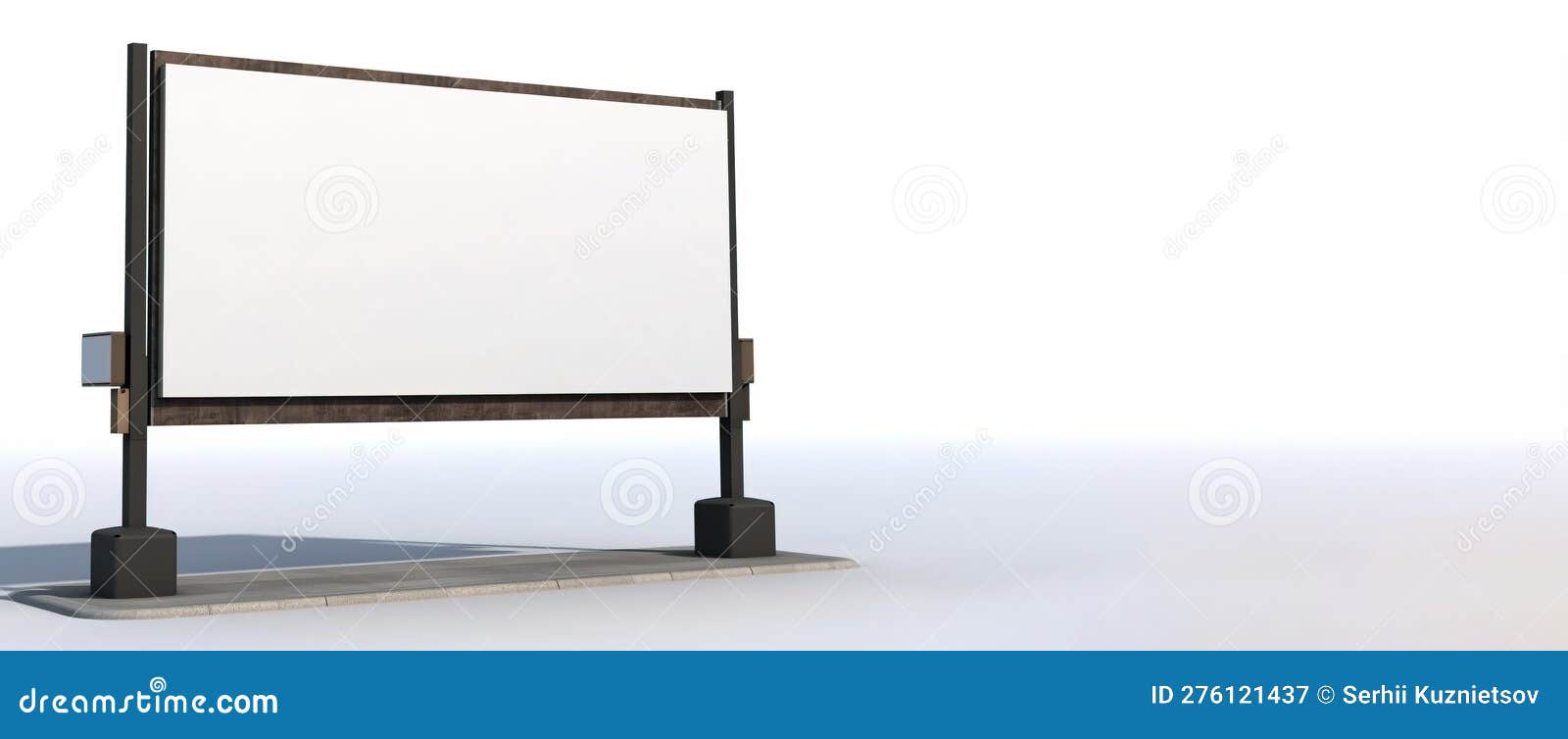 Empty Layout Advertising Billboard on the City Street, White Background ...