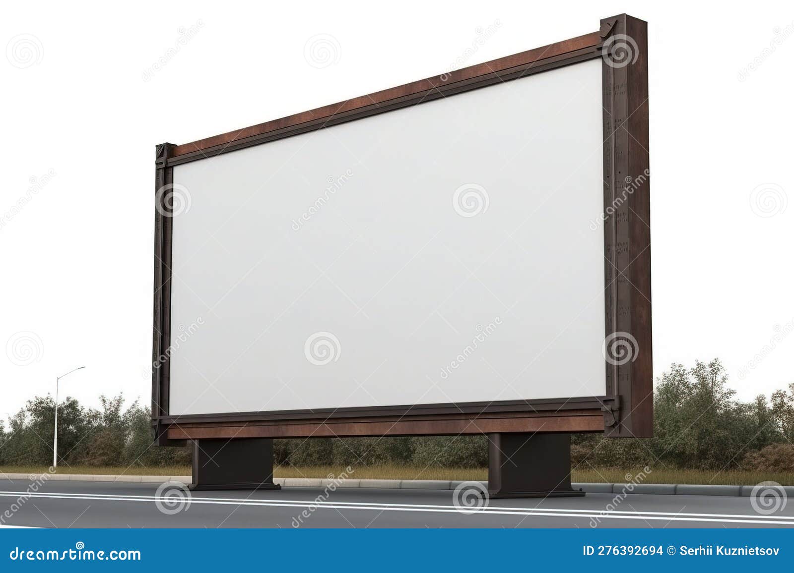Empty Layout Advertising Billboard on the City Street, White Background ...