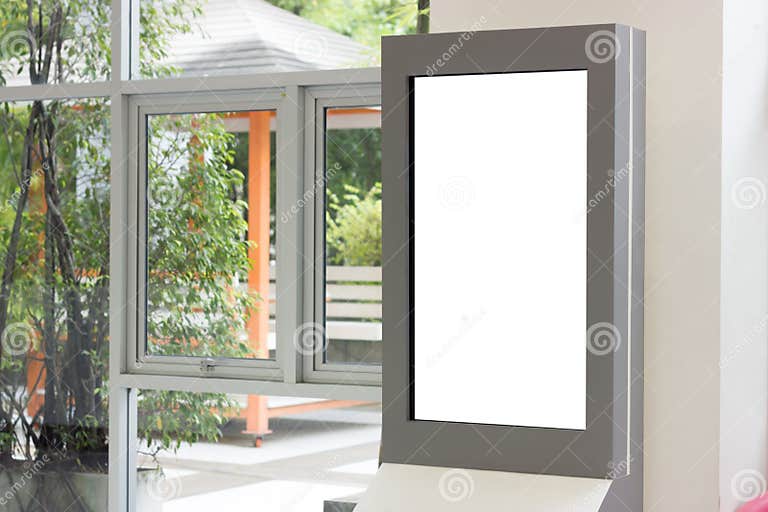 Empty LCD Display Isolated on White Background, Blank Billboard Poster ...