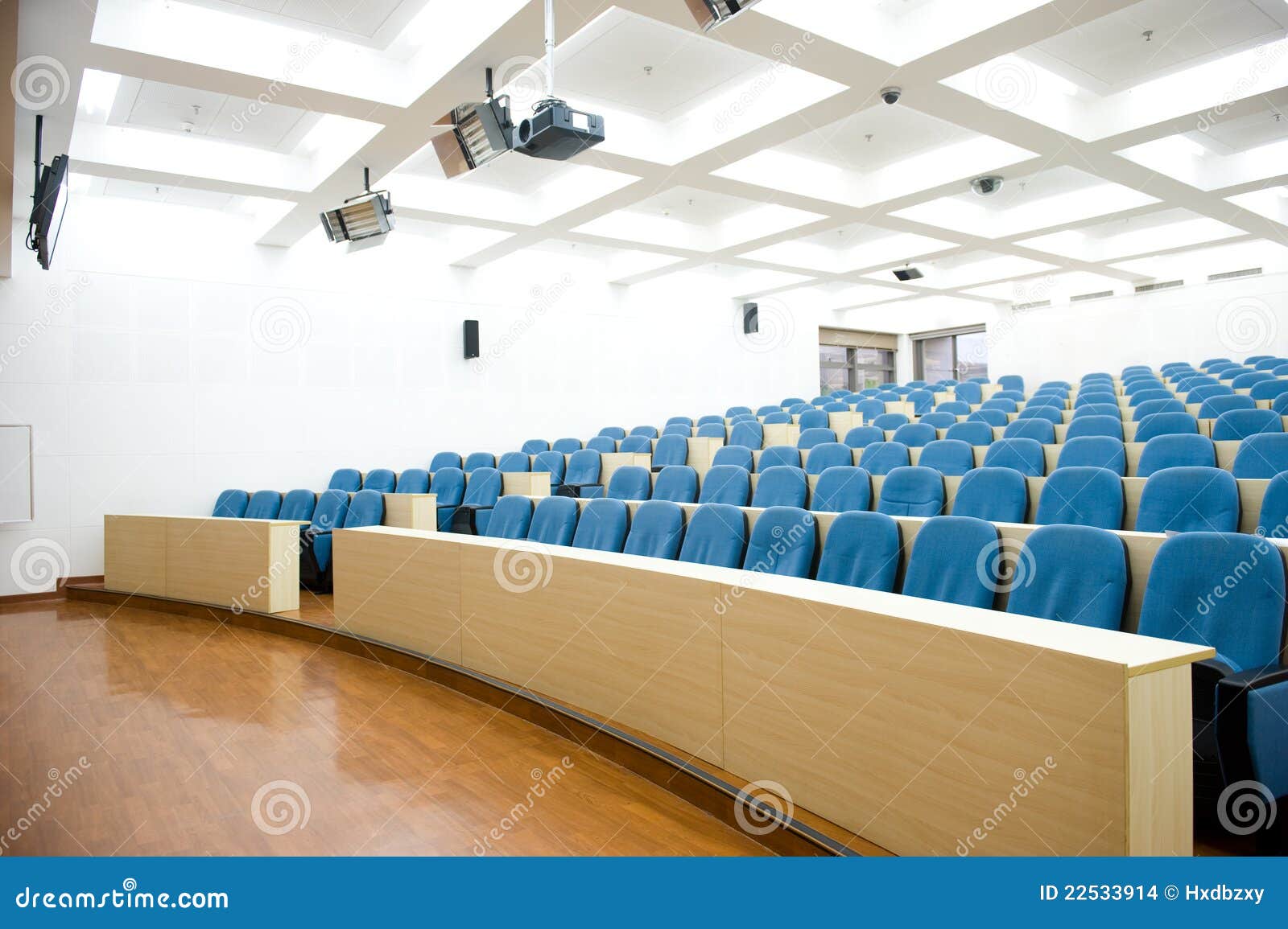 Empty lecture hall stock photo. Image of campus, desk - 22533914