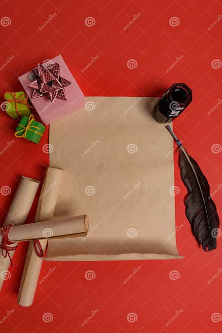 Empty Letter for Santa Claus. Copy Space Stock Photo - Image of happy ...
