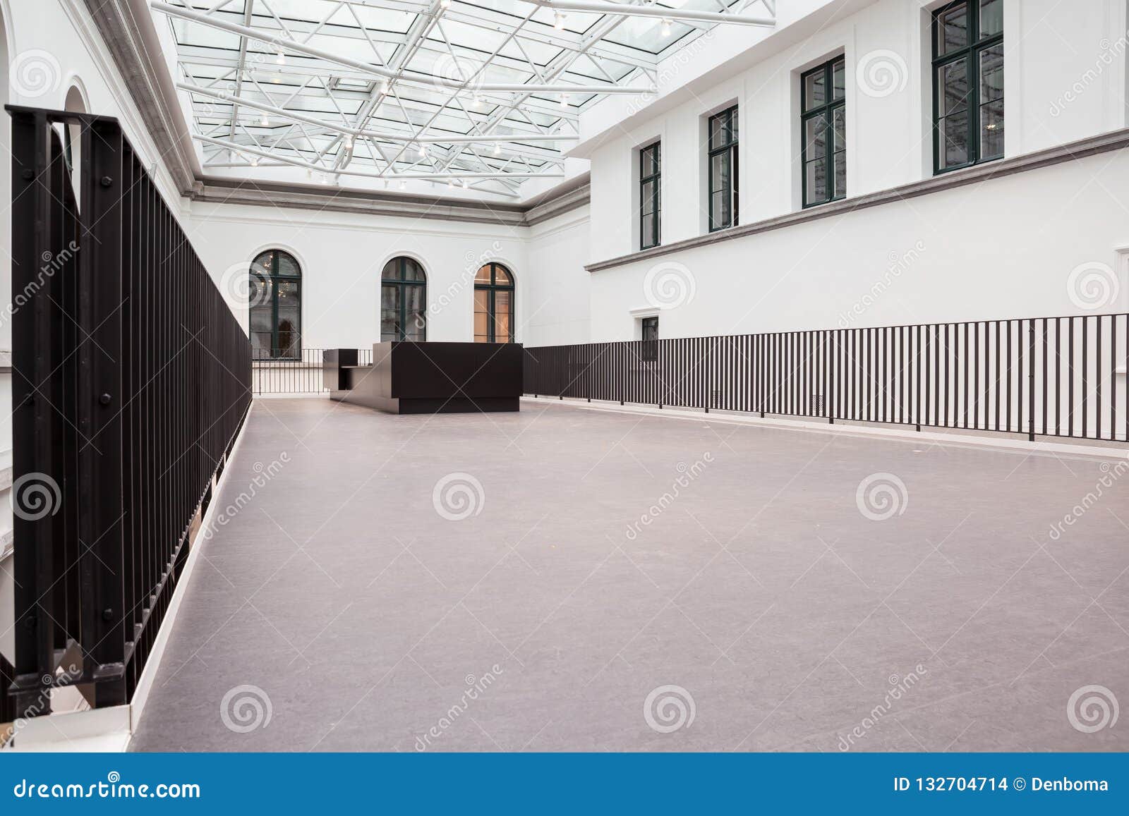 An empty library corridor stock photo. Image of design - 132704714