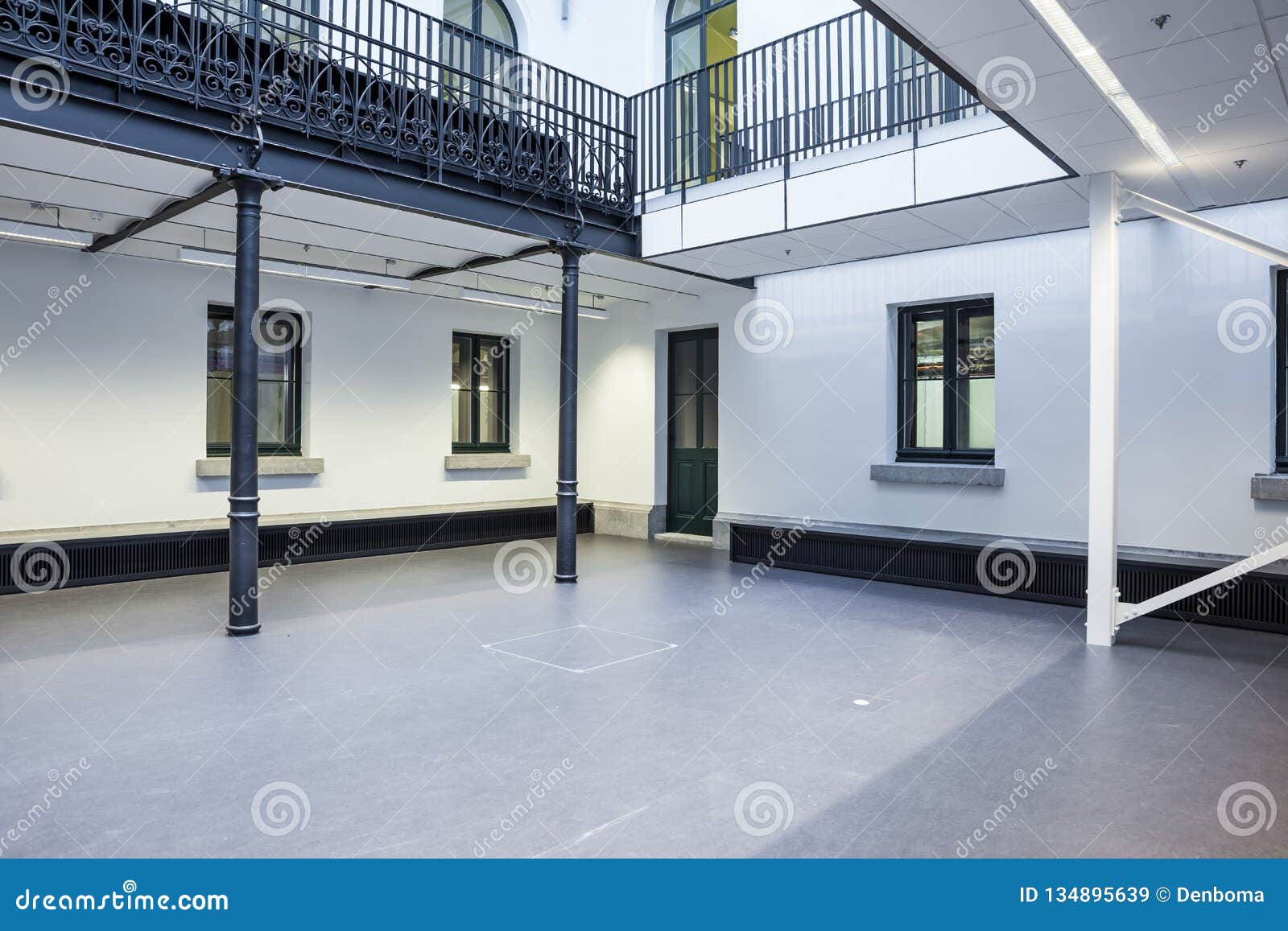 An empty library corridor stock image. Image of library - 134895639