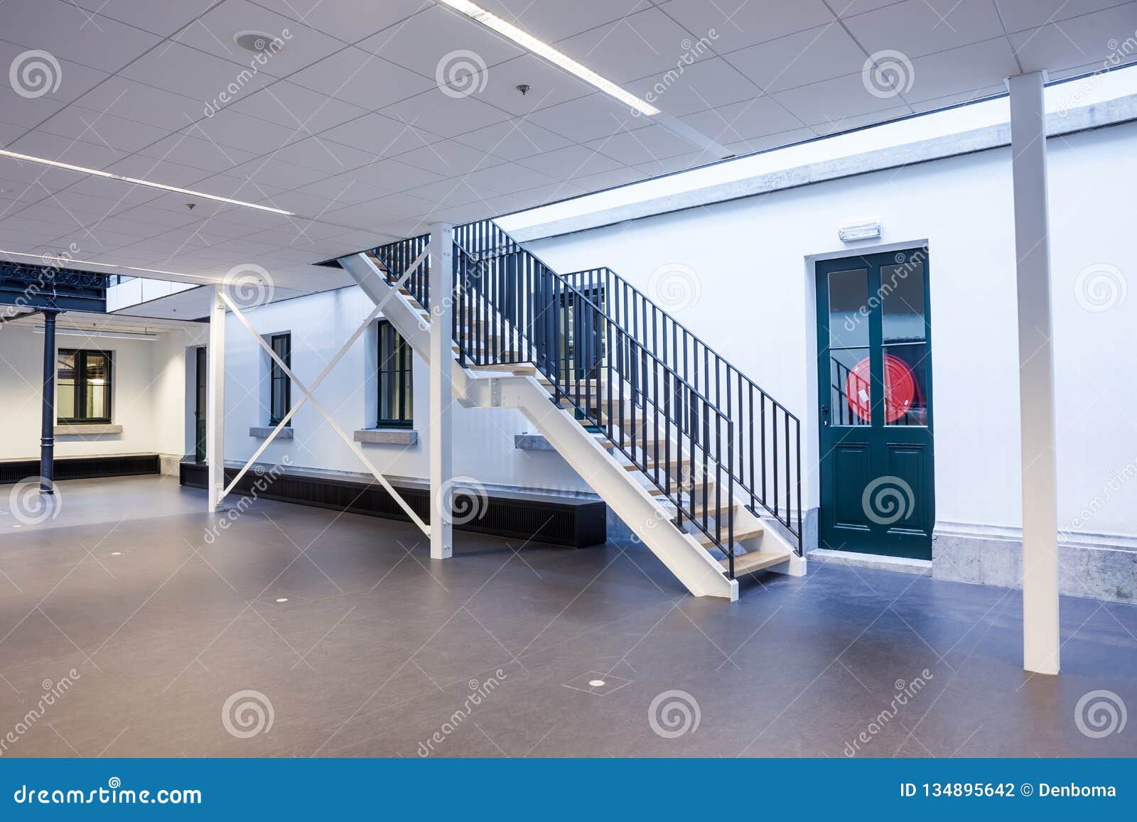 An empty library corridor stock photo. Image of room - 134895642
