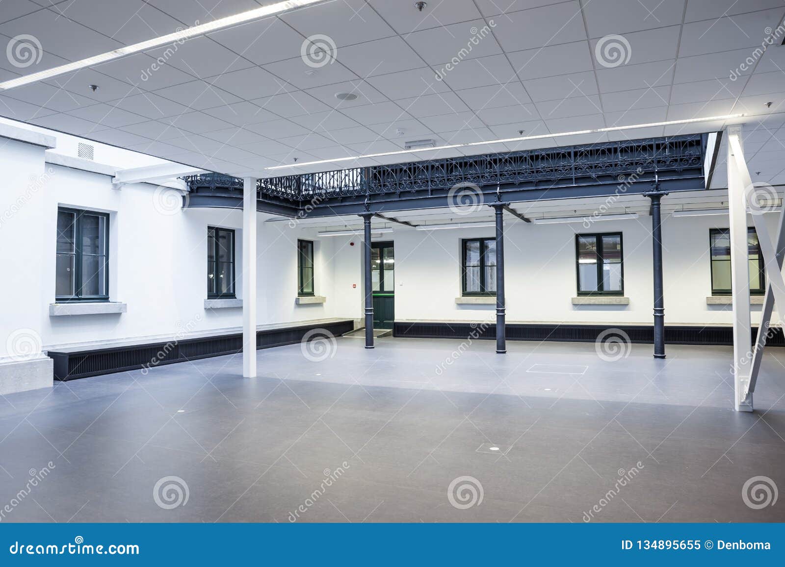 An empty library corridor stock image. Image of frame - 134895655