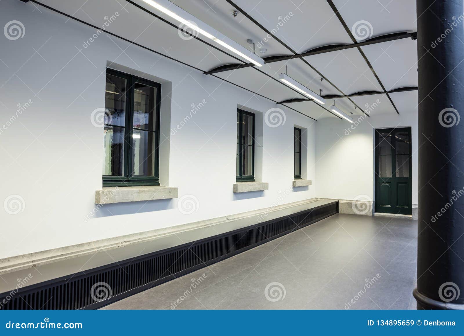 An empty library corridor stock image. Image of metal - 134895659