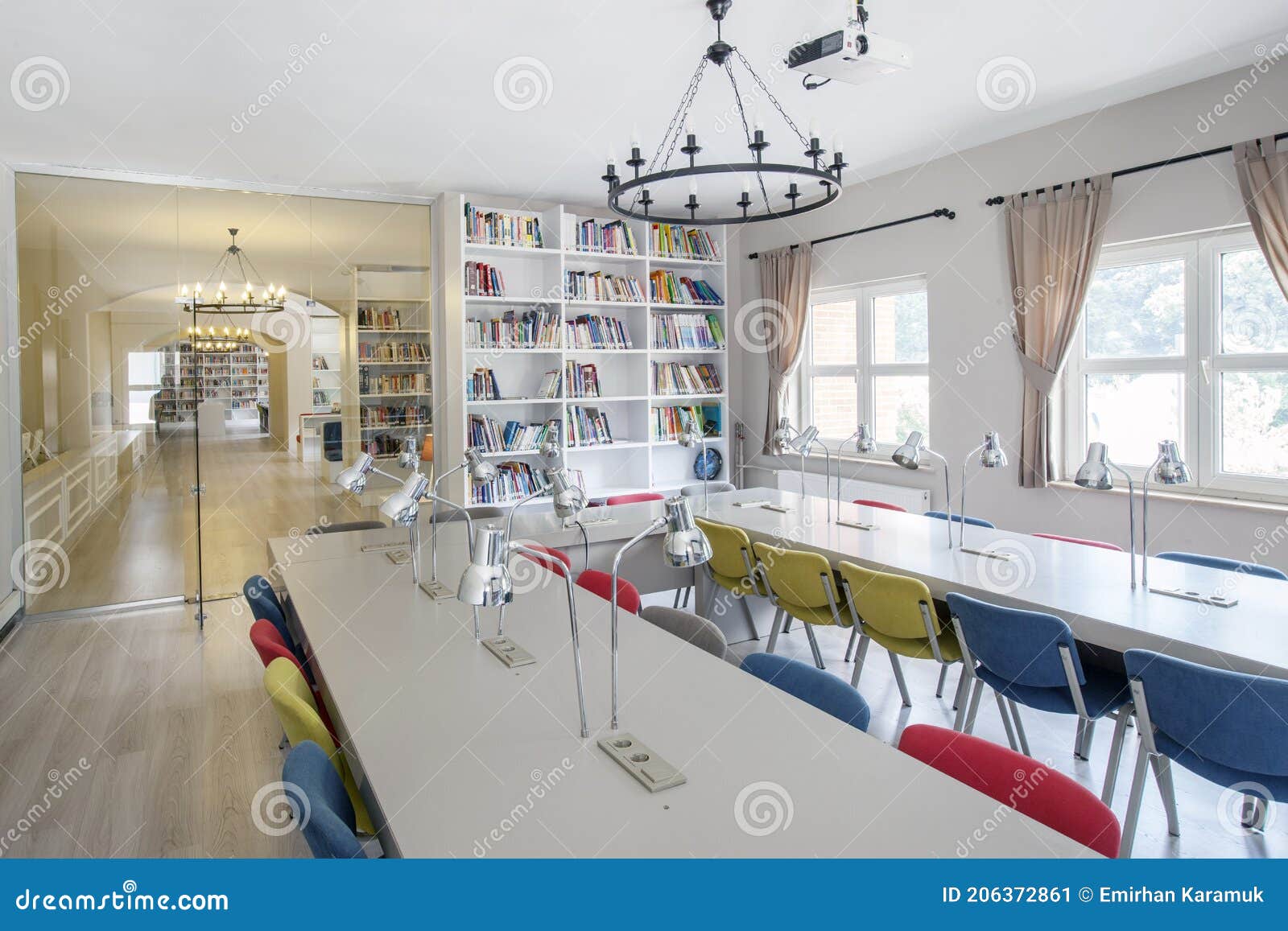 Empty Library and Work Place Editorial Photo - Image of architecture ...