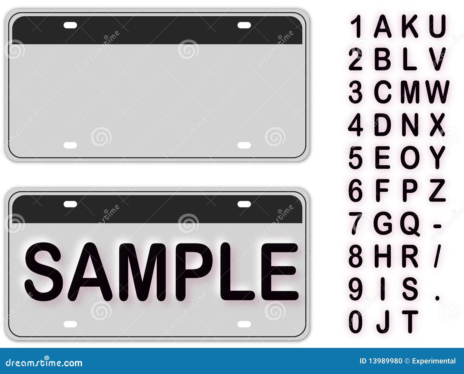 Empty License Plate stock vector. Illustration of metropolis - 13989980