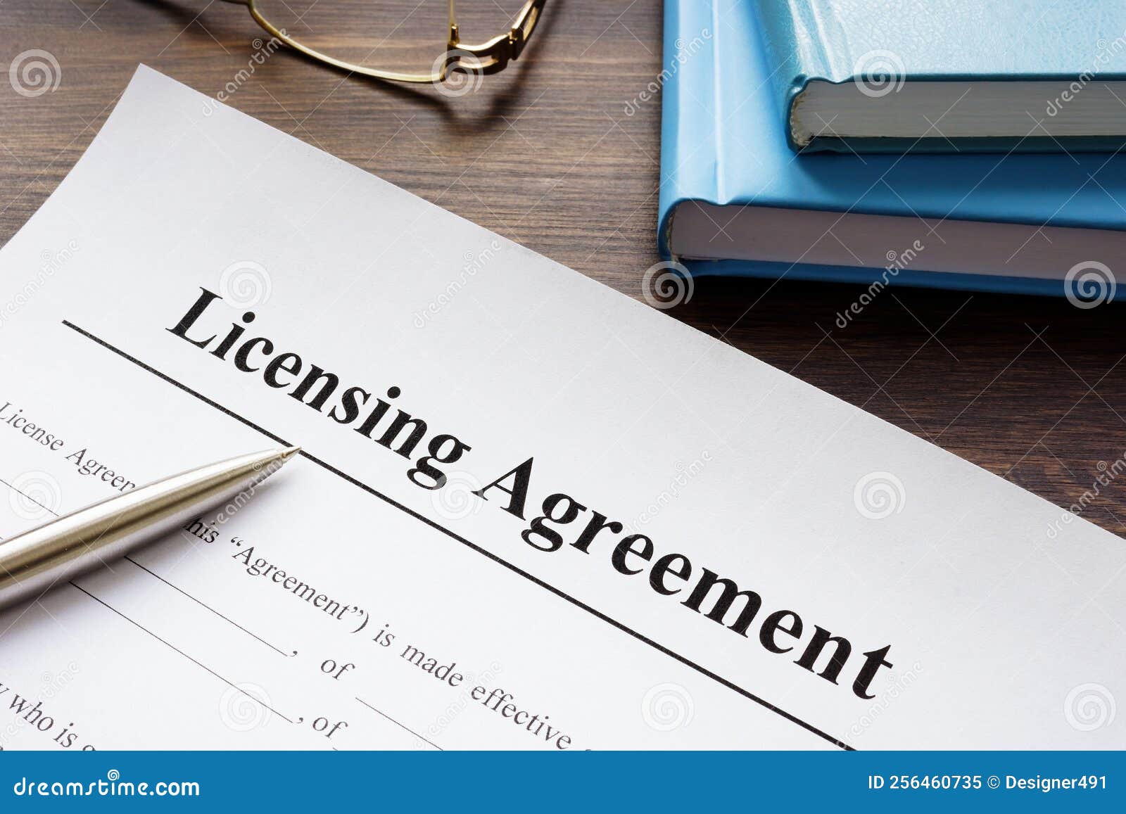 Empty Licensing Agreement Application Form and Pen. Stock Image - Image ...