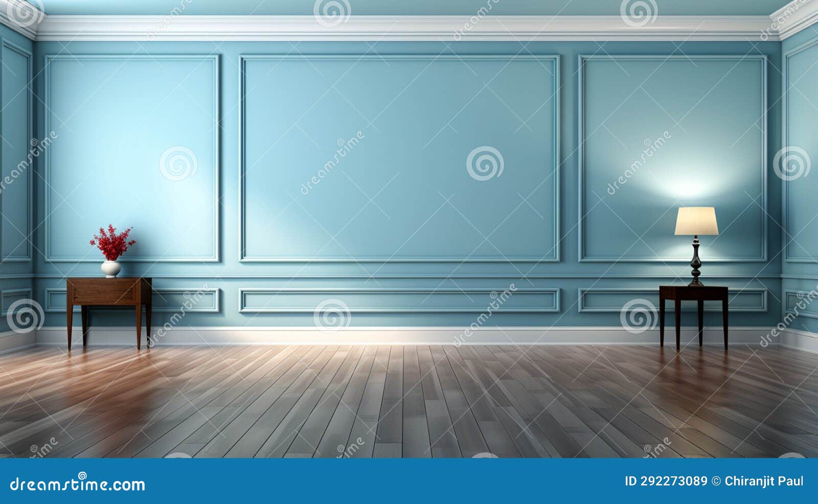 A Empty Light Blue Room Picture Close Up Stock Image - Image of ...