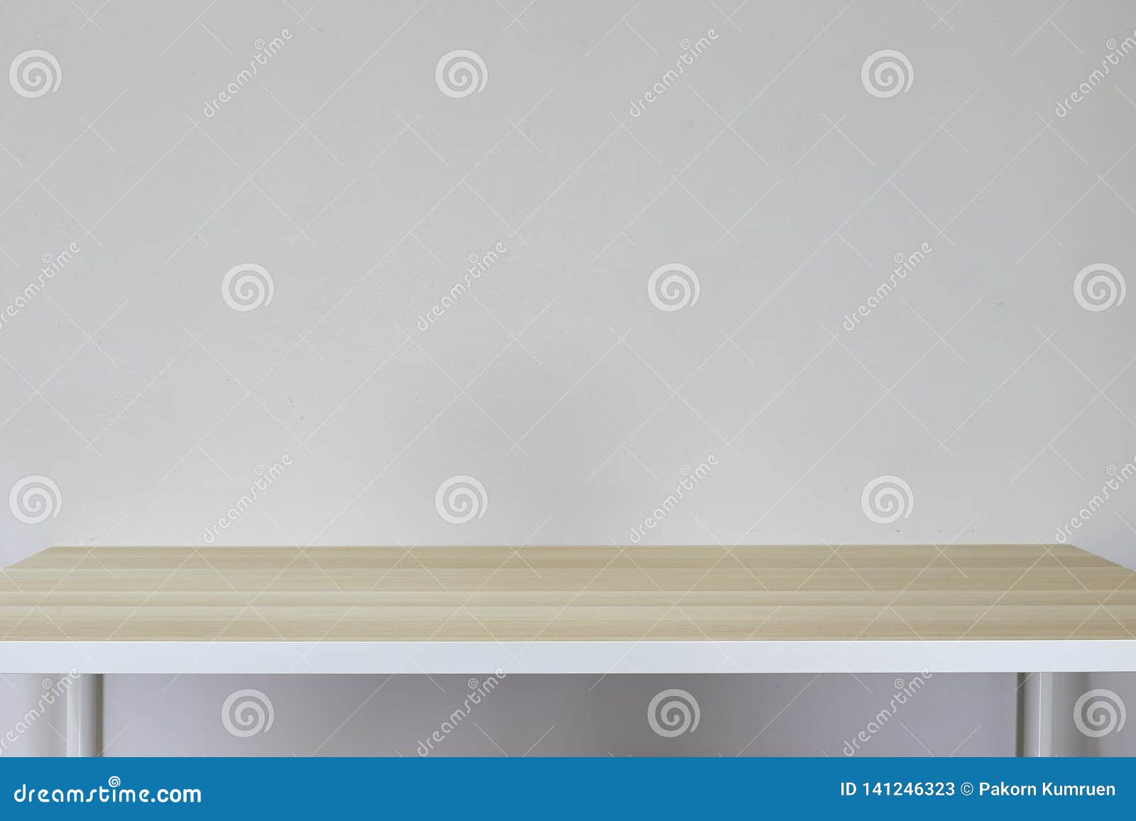 Empty Light Brown Table in White Room Stock Image - Image of kitchen ...