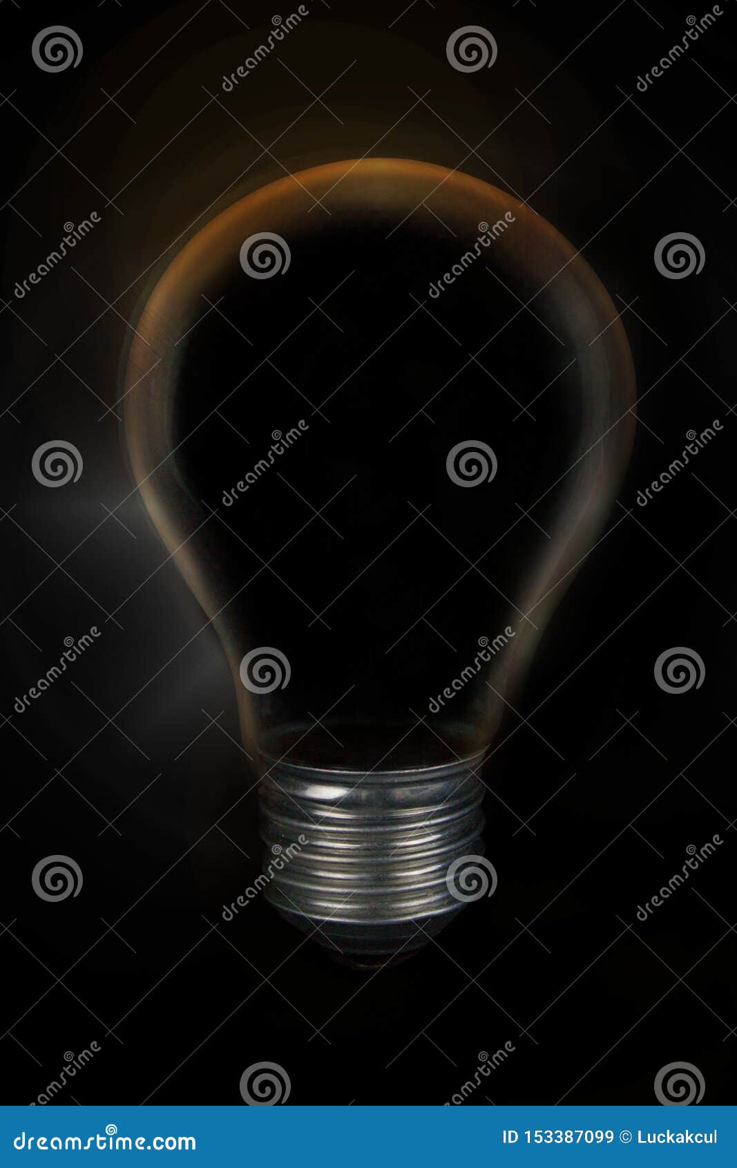 Empty Light Bulb in Front of Black Background. Stock Image - Image of ...