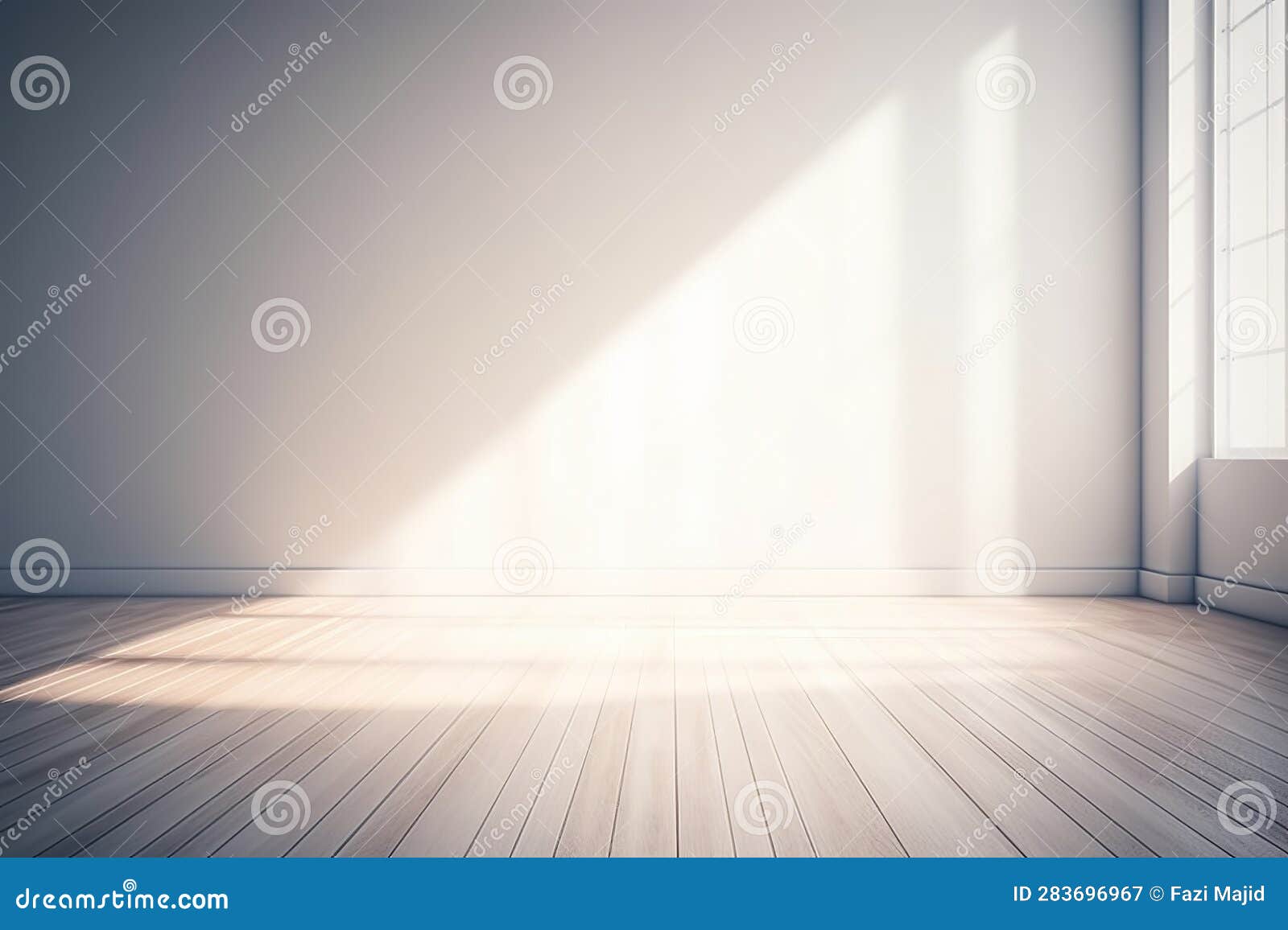 Empty Light Interior Background. White Textured Empty Wall and Wooden ...