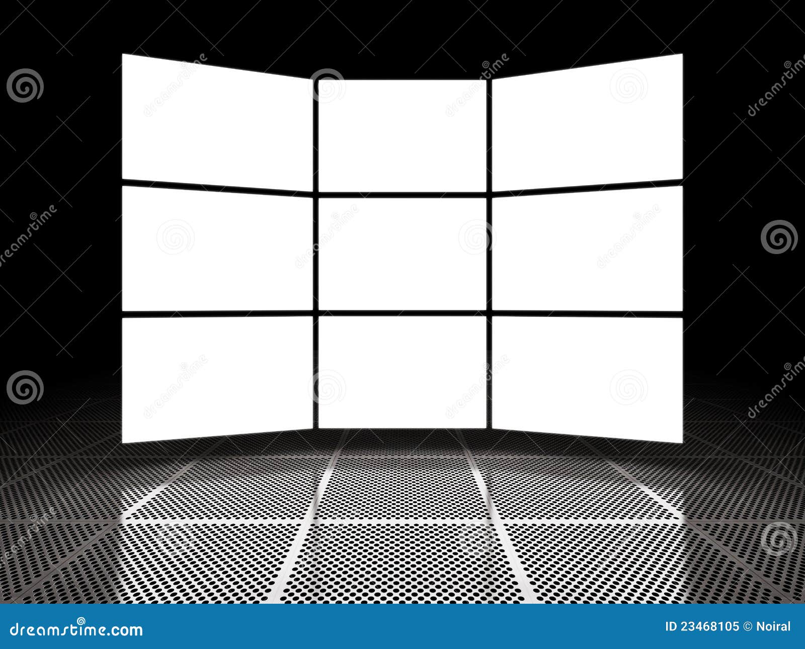 Empty Light Screen Displays Stock Illustration - Illustration of black ...