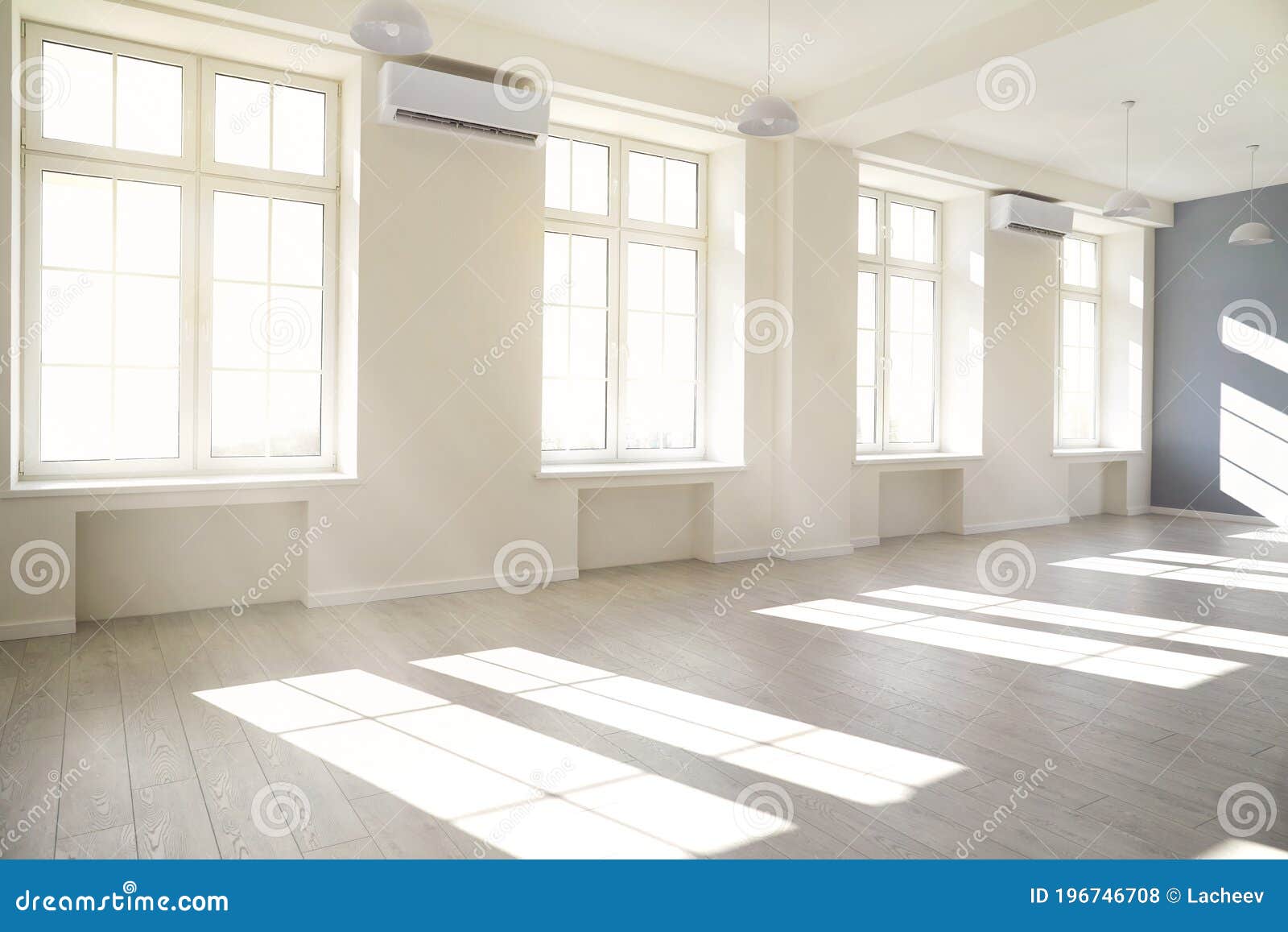 Empty Light White Room with Window with Sunlight. Stock Photo - Image ...