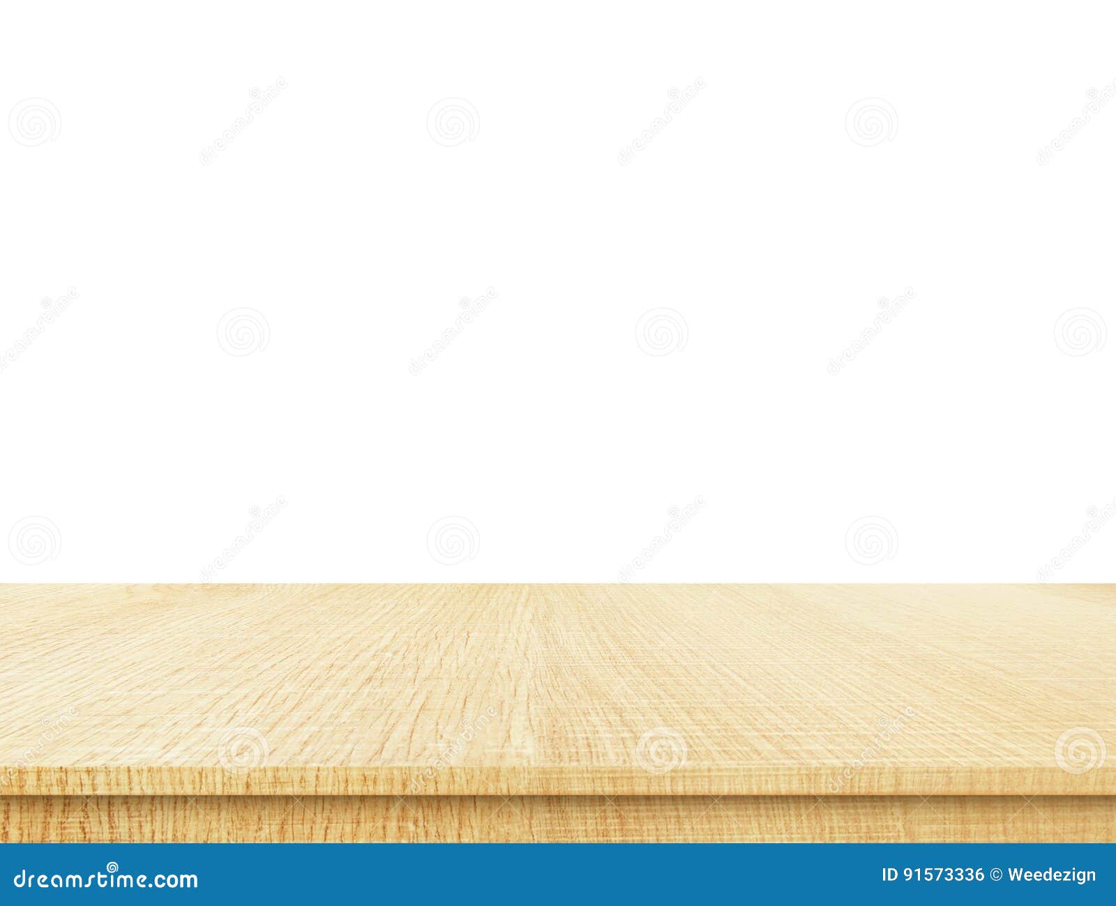 Empty Light Wood Table Top Isolate on White Background, Leave Sp Stock ...