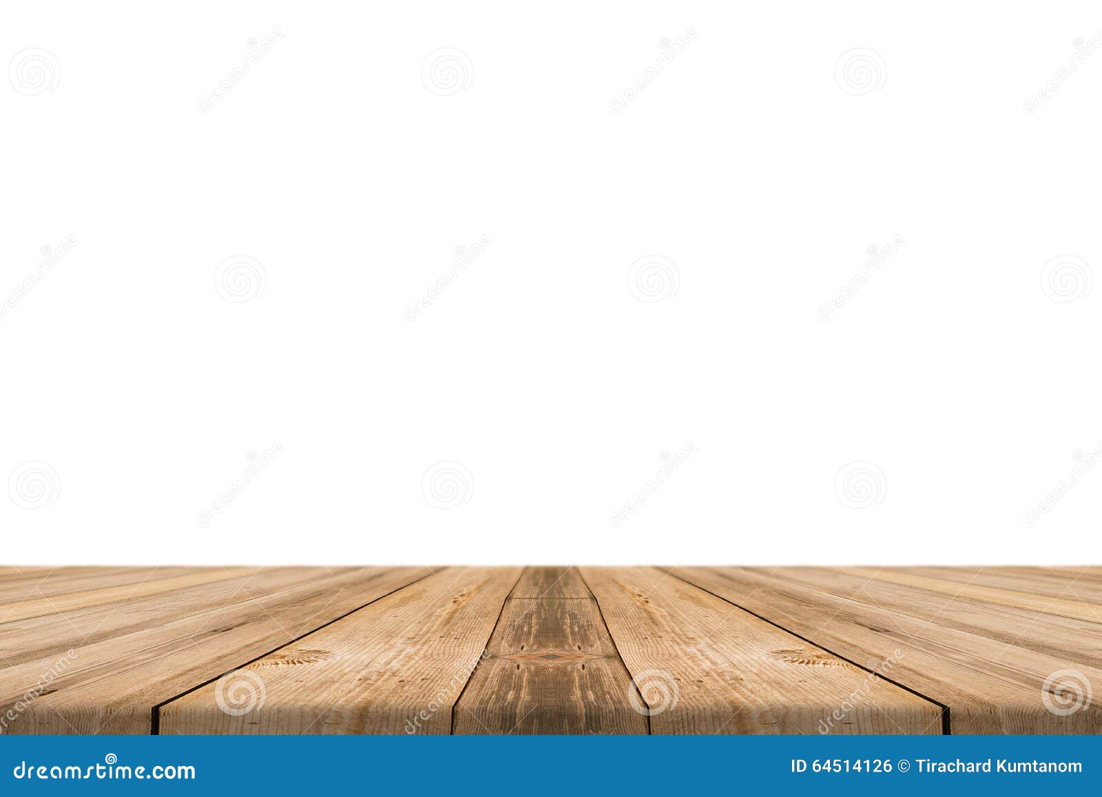 Empty Light Wood Table Top Isolate on White Background. Stock Photo ...