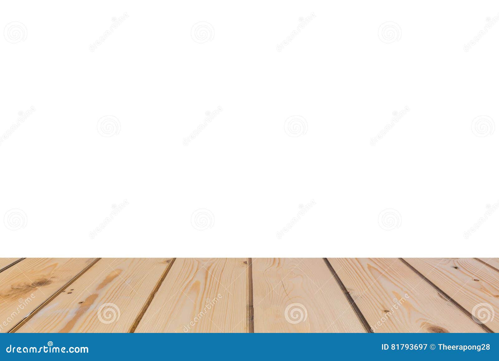 Empty Light Wood Table Top Isolate on White Background Stock Image ...
