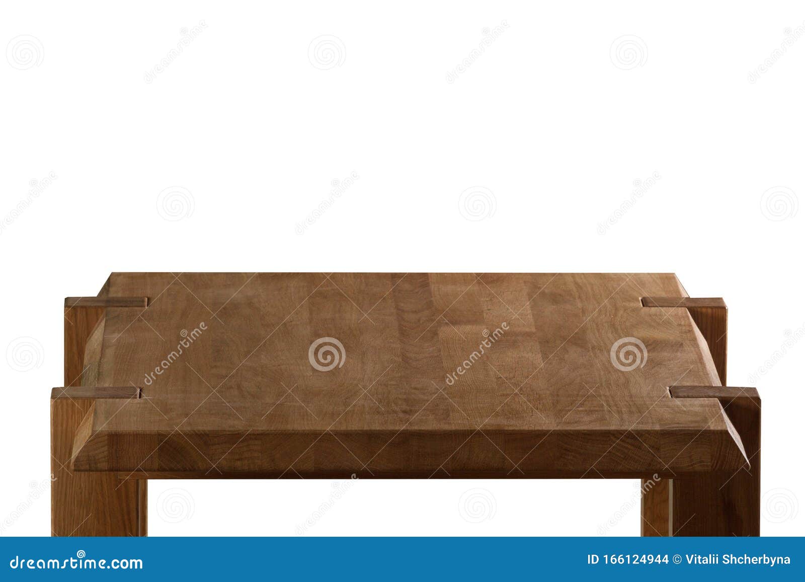 Empty Light Wood Table Top Isolate on White Background, Leave Space for ...