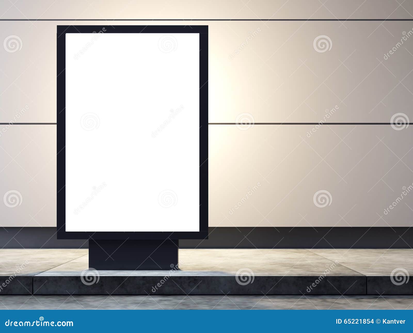 Empty Lightbox on the Street. Concrete Wall Stock Photo - Image of ...