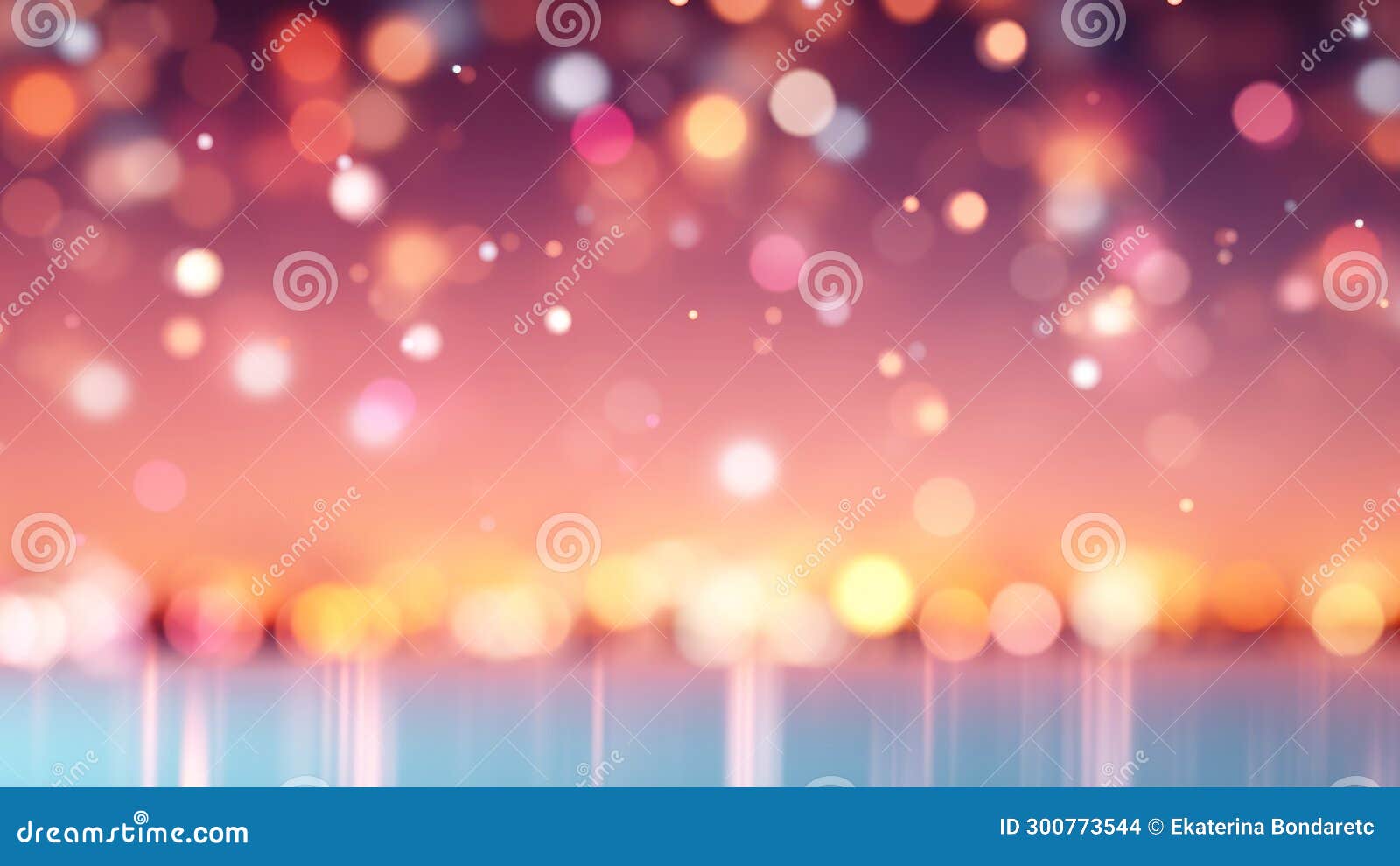 Empty Limbo Space, Gradient Pastel Blue Orange and Pink, with Bokeh and ...