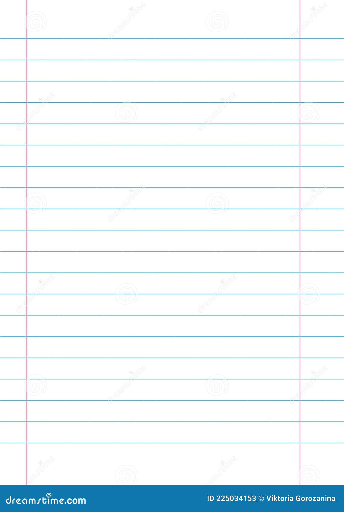 Ruled Sheet Of Notebook Paper. Vector Paper Template | CartoonDealer ...