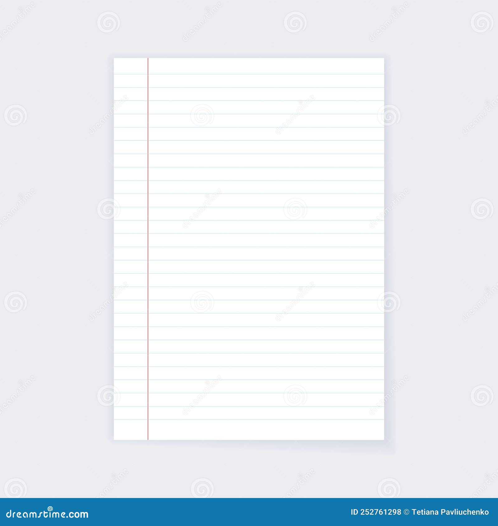 Lined paper sheet stock vector. Illustration of letter - 252761298