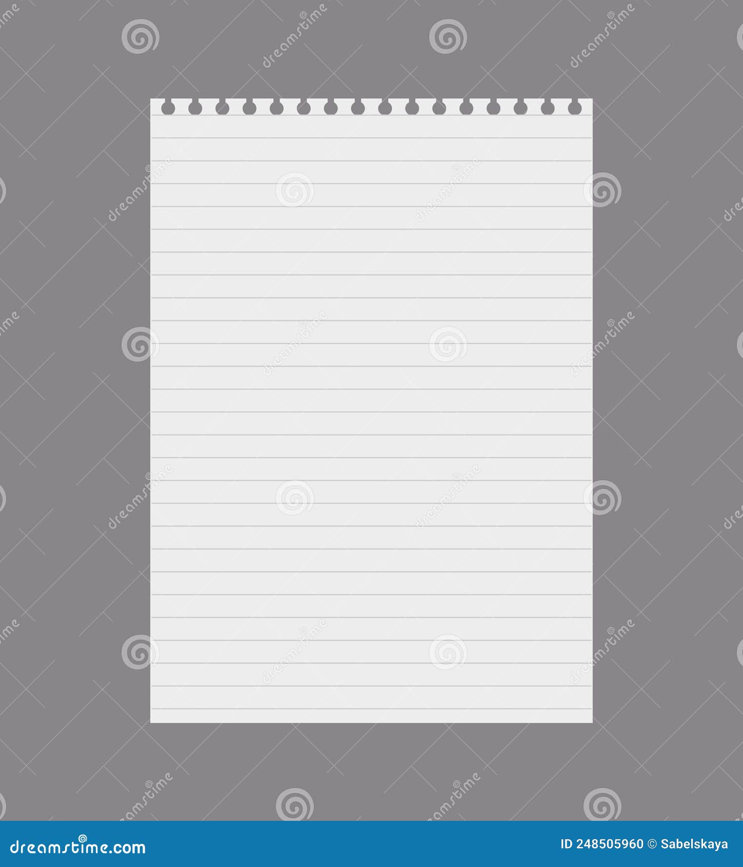 Empty Lined Torn Out Notebook Piece Flat Style, Vector Illustration ...