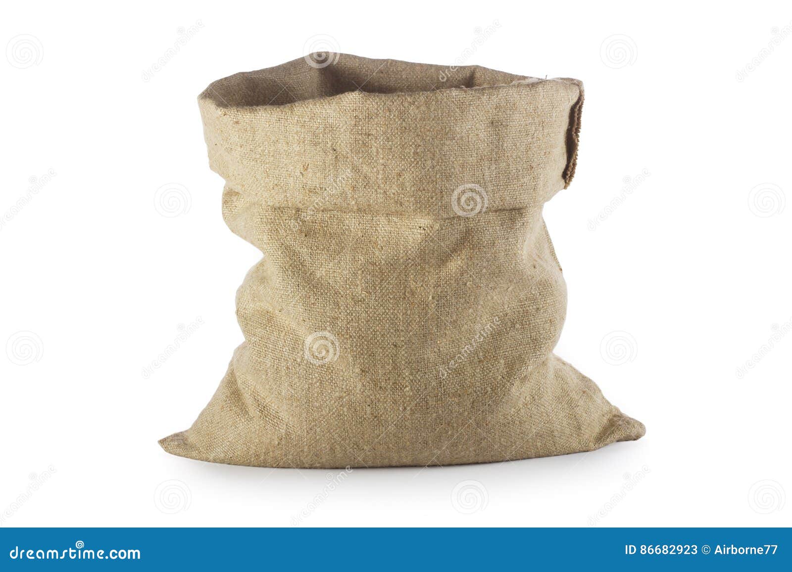 Empty Linen sack stock image. Image of isolated, money - 86682923