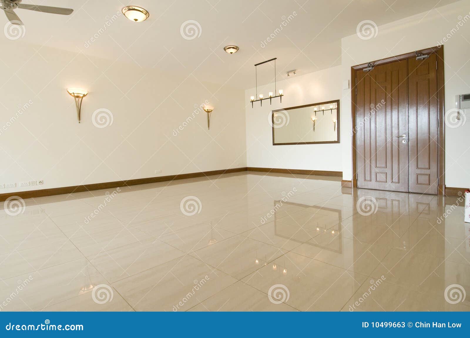 Empty living room stock image. Image of reflection, marble - 10499663
