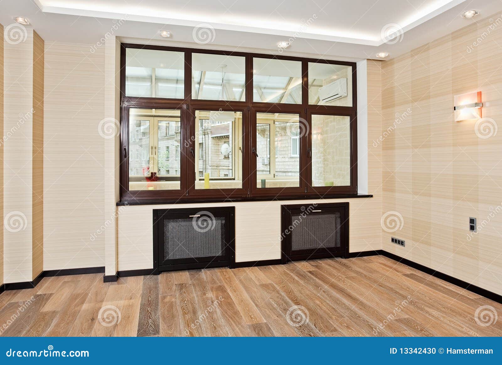 Empty Living Room Interior in Modern Style Stock Photo - Image of ...