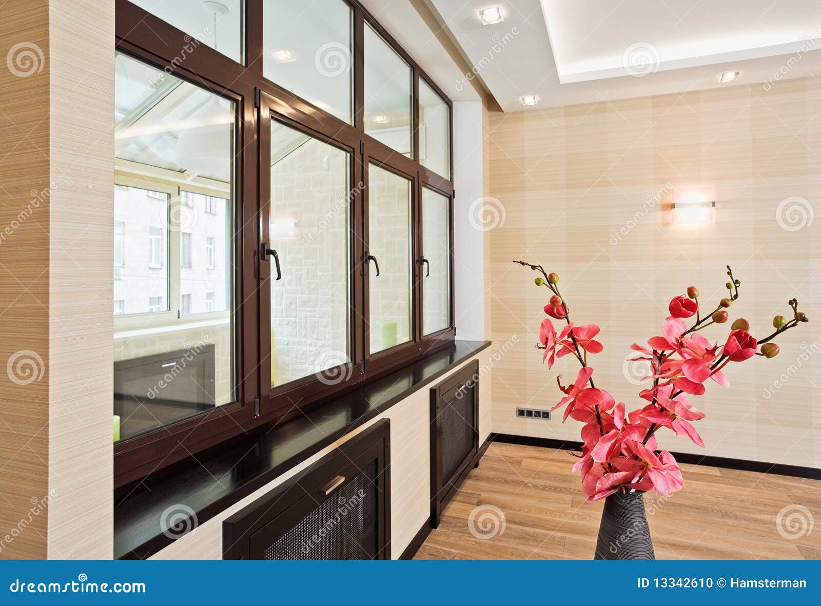 Empty Living Room Interior in Modern Style Stock Photo - Image of ...