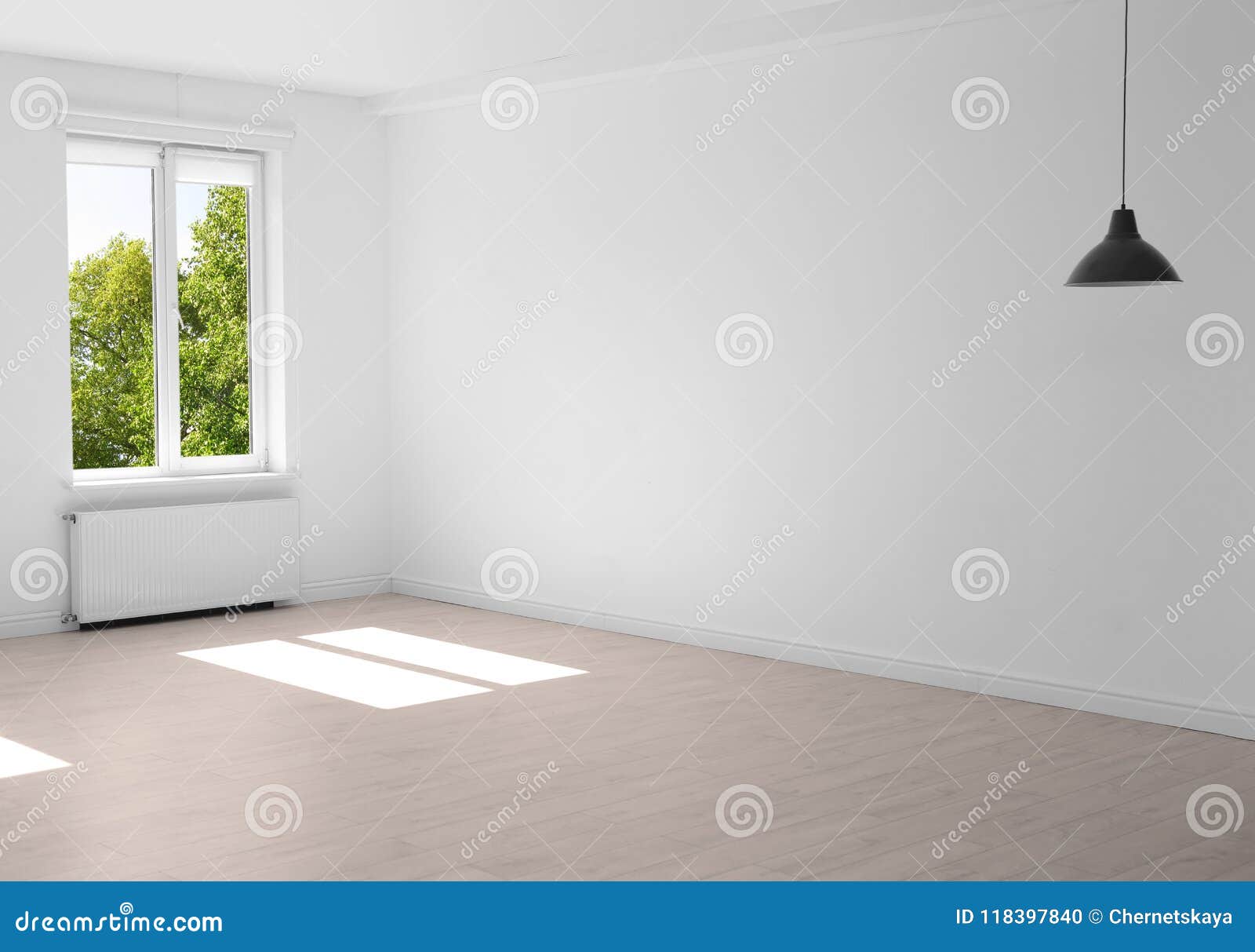 Empty Living Room with Window. Modern Interior Design Stock Photo ...