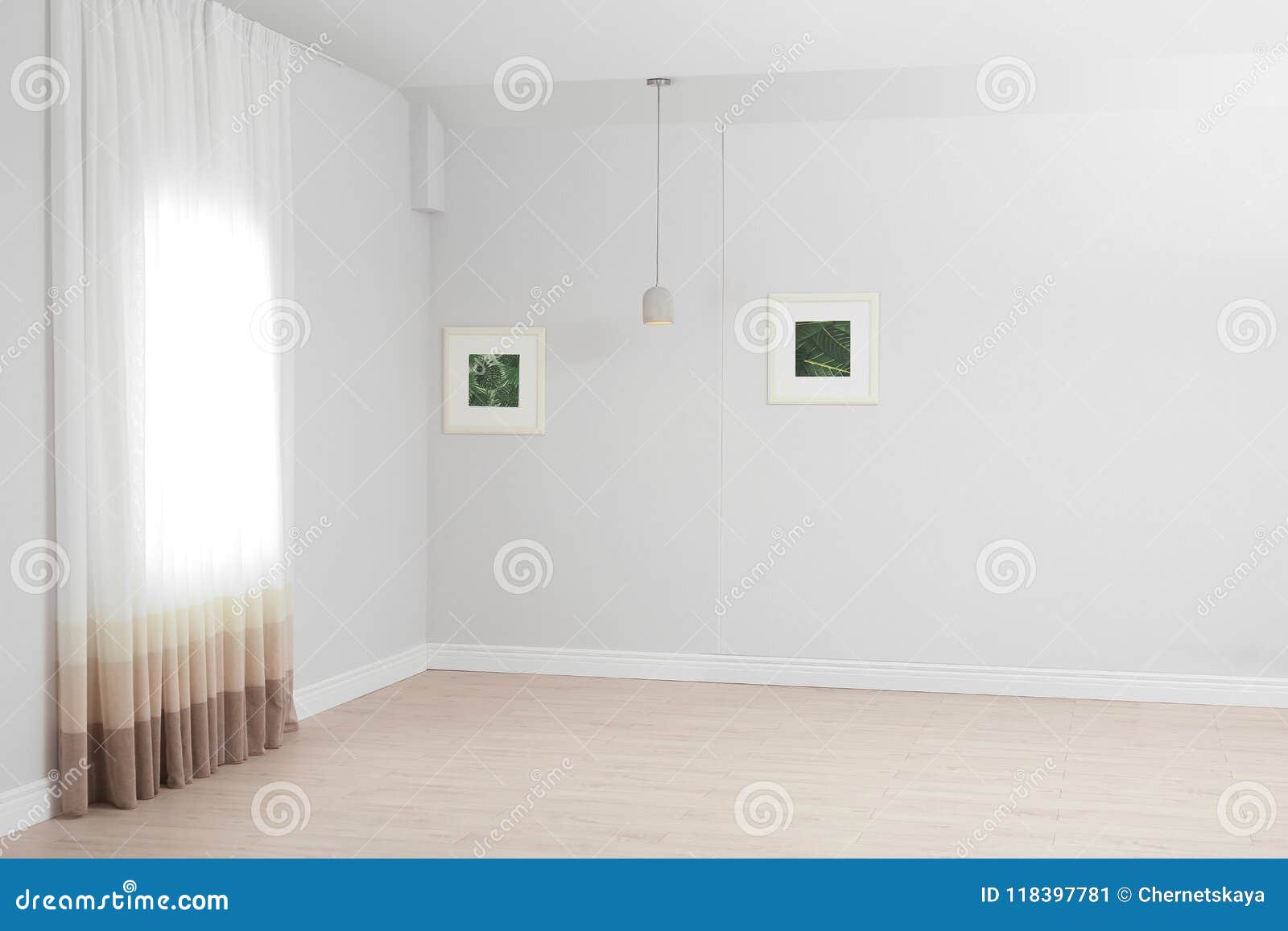 Empty Living Room with Window. Modern Interior Design Stock Image ...
