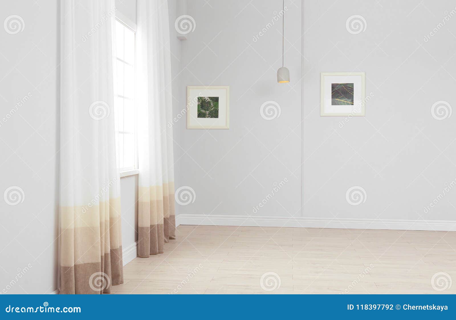 Empty Living Room with Window. Modern Interior Design Stock Photo ...